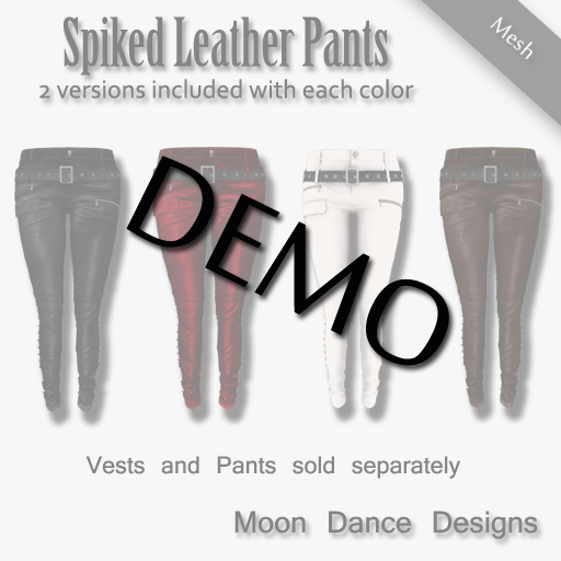 Second Life Marketplace - .:MDD:. Spiked Leather Pants *DEMO*