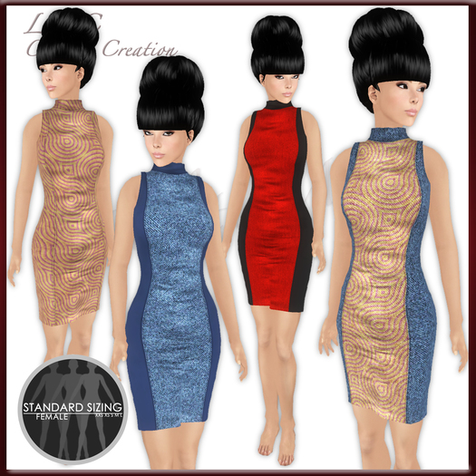 Second Life Marketplace - DEMO - LMC Mesh Templates - Sheath Dress ...