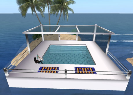 Second Life Marketplace - Swimming Pool Modern Small 16x16 Meters 46 Prims