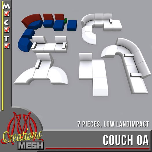 Second Life Marketplace - Furniture|Couch OA FULL PERM MESH