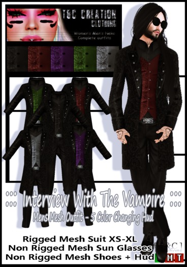 Second Life Marketplace - T&C ::: Interview With The Vampire ::: Mens ...