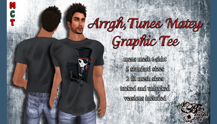 Second Life Marketplace - {Ms. B. Designs} Argggh Tunes, Matey Tee