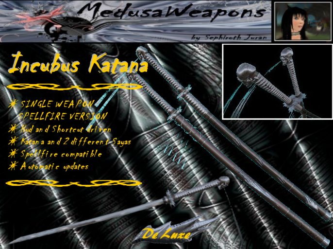 Second Life Marketplace - ~ Medusa Weapons ~ Incubus Single Katana ...