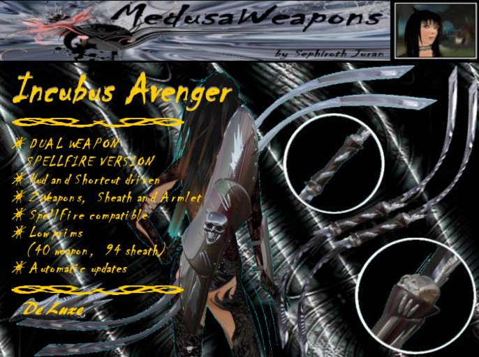 Second Life Marketplace - ~ Medusa Weapons ~ Incubus Avenger Dual ...