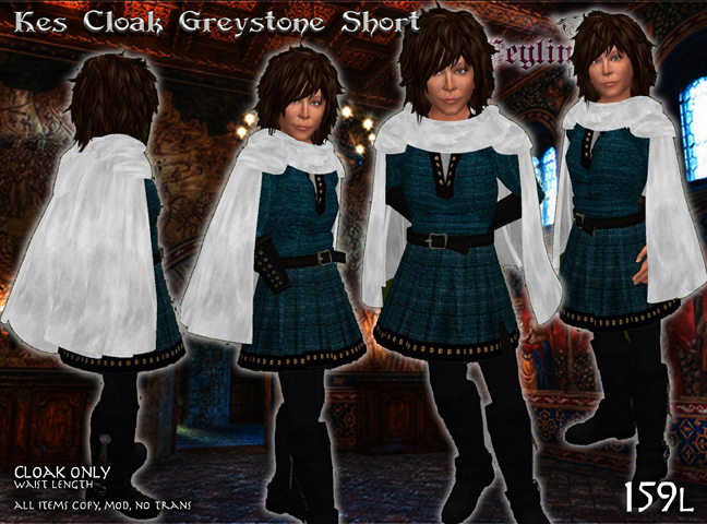 Second Life Marketplace - *FF* Kes Cloak Greystone Short