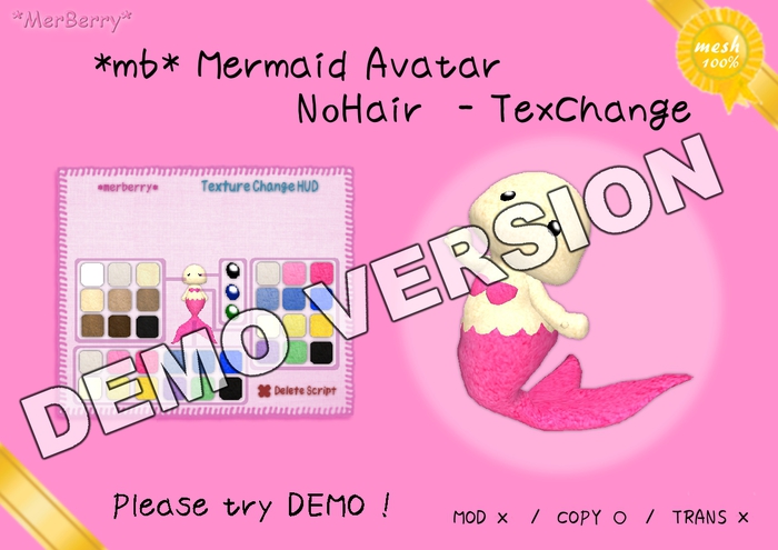 Second Life Marketplace - //DEMO//*mb* Mermaid Avatar NoHair ...