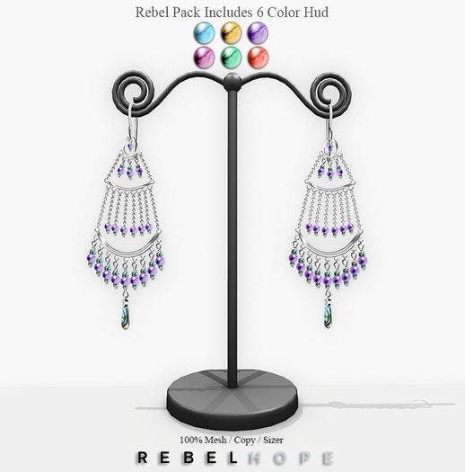 Second Life Marketplace - !Rebel Hope - Lizza Mesh Earrings