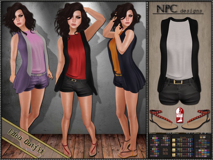 Second Life Marketplace - NPC Mesh Edna Outfit + Slink/Belleza Shoes ...