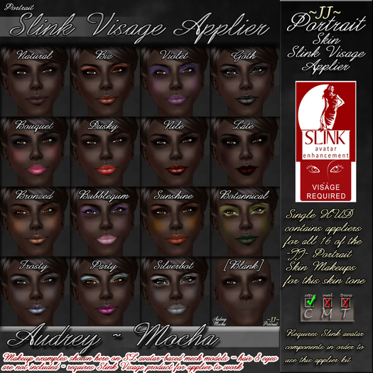 Second Life Marketplace - ~JJ~ Audrey (Mocha) Applier HUD for Slink Visage