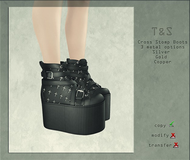 Second Life Marketplace - T&S - Cross Stomp Boots