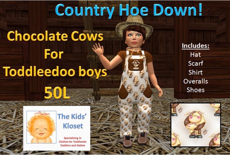 Second Life Marketplace - TD Hoe Down Chocolate Cows-- Boy
