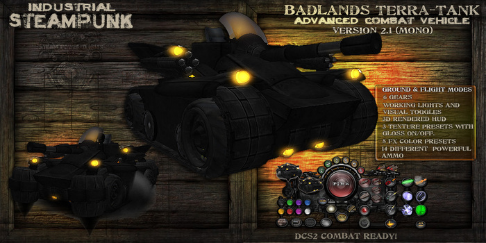 Second Life Marketplace - [T.KING] Steampunk Badlands Terra-Tank v2.1 ...