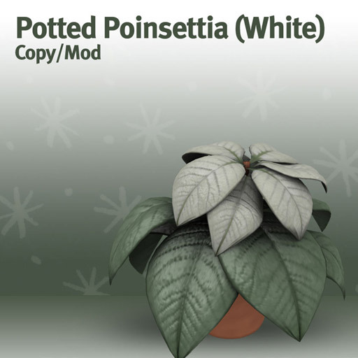 Second Life Marketplace - Potted Poinsettia (White)