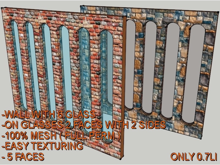 Second Life Marketplace - Wall With 6 Cells,And On Glasses Two Faces ...