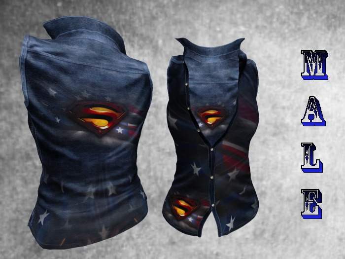 Second Life Marketplace - BWR MALE AMERICAN SUPERMAN Shirt/vest