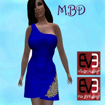 Second Life Marketplace - Only for EVE avatars BLUE mini dress Puply & Slim