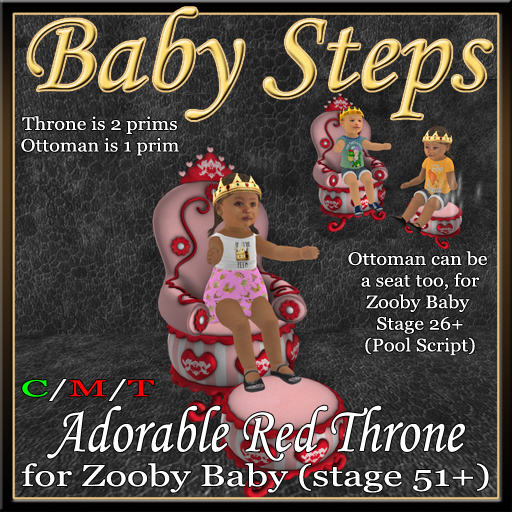 Second Life Marketplace - [for Zooby Babies ONLY] Baby Steps - Red ...