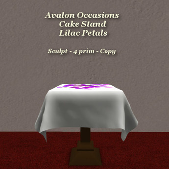 Second Life Marketplace - Avalon Occasions Cake Stand Lilac Petals