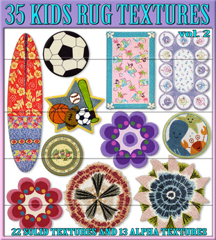 Second Life Marketplace - 35 KIDS RUG TEXTURES_VOL 2 / RUG TEXTURES