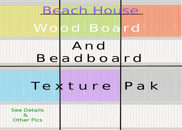 Second Life Marketplace - Wood and Beadboard wall Texture Pak