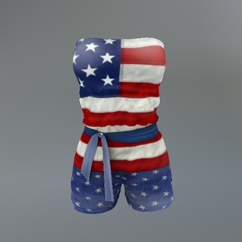 Second Life Marketplace - Blue Patriotic Mesh Romper