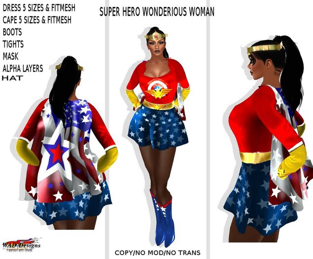 Second Life Marketplace - SUPER HERO WONDERIOUS WOMAN