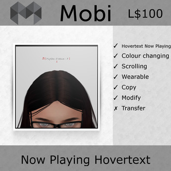 Second Life Marketplace - [Mobi] Now Playing Music Hovertext