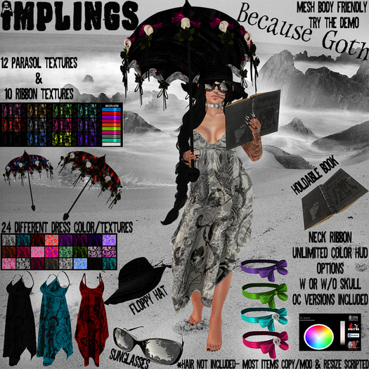Second Life Marketplace - Implings::.. 'Because Goth' outfit