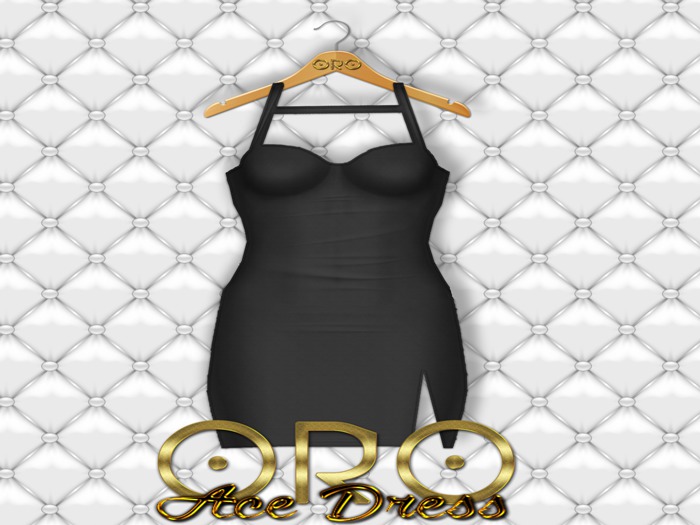 Second Life Marketplace - ORO Ace Dress - Black Ice