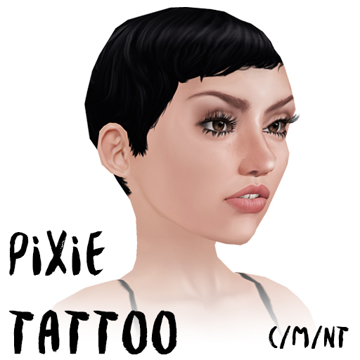 Second Life Marketplace - (NO) Pixie Cut (Tattoo) - Black