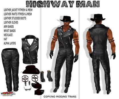 Second Life Marketplace - HIGHWAY MAN BLACK