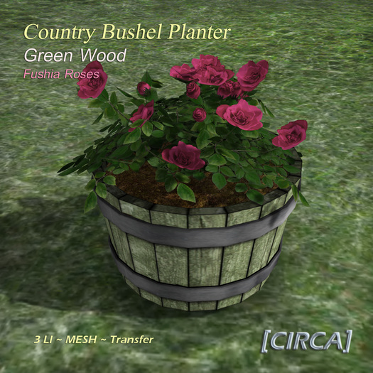 Second Life Marketplace - [CIRCA] - Country Bushel Planter - Green Wood ...