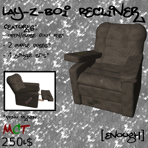 Second Life Marketplace Enough Lay Z Boi Recliner