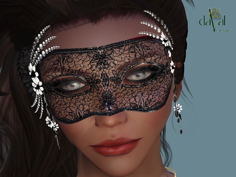 Second Life Marketplace - daVal Masks - Jewelled Lace - Black