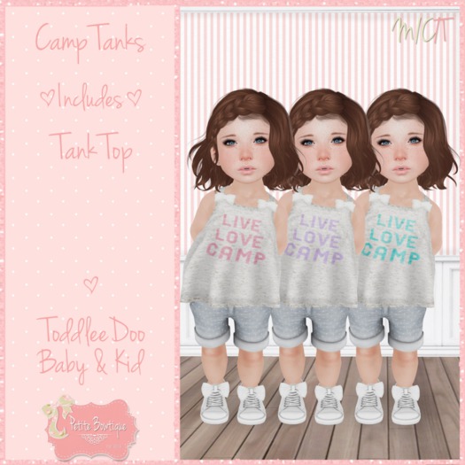 Second Life Marketplace - {Petite Bowtique} Camp Tanks - Purple