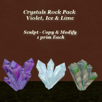 Second Life Marketplace - Crystals Rock Pack Violet, Ice & Lime