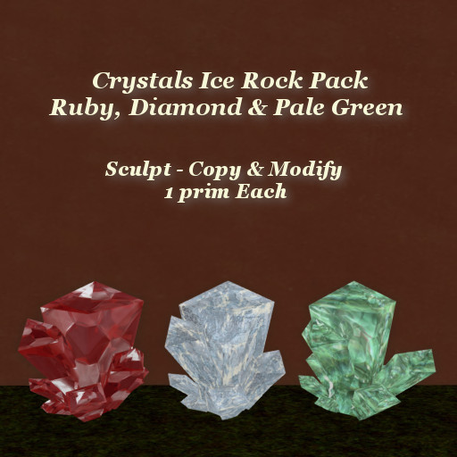 Second Life Marketplace - Crystals, Rock Pack Ruby, Diamond & Pale Green