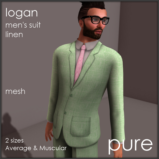 Second Life Marketplace - .:pure:. for Men - Mesh Suit LOGAN - Moss ...
