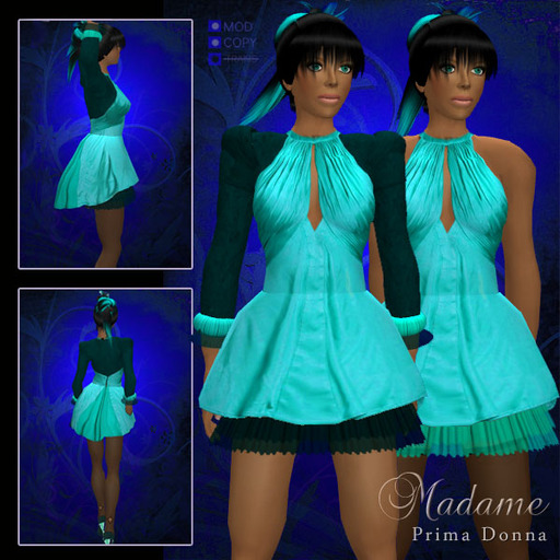 Second Life Marketplace - Madame Haute Couture - Prima Donna, turquoise