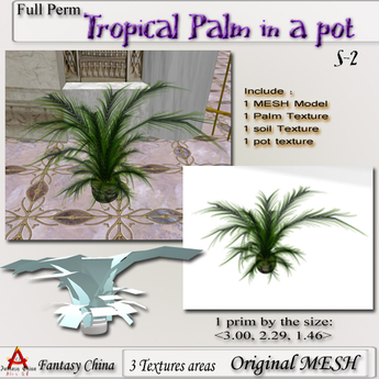 Second Life Marketplace - Fantasy China Mesh Tropical Palm in a pot ...