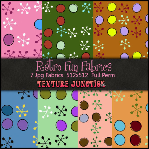Second Life Marketplace - ~TJ~ Retro Fun Fabric Textures Vintage 60's ...