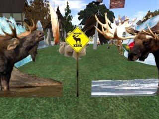 Second Life Marketplace - Moose Xing Sign, Boxed
