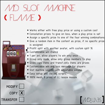 Second Life Marketplace - MD Slot Machine (Flame)