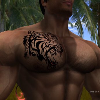 Second Life Marketplace - JTC TATTOO TRIBAL TIGER rt pec -[BOX] AESTHETIC