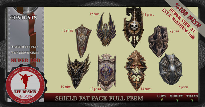 Second Life Marketplace - Shield Fat Pack Full Permission EFE DESIGN