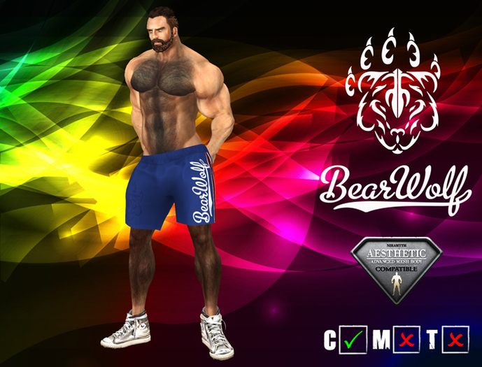Second Life Marketplace - [BearWolf] Sports Shorts - NAVY - AESTHETIC
