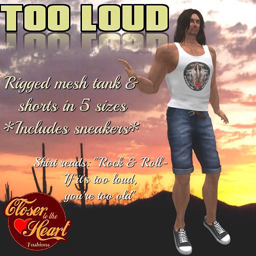 Second Life Marketplace - Too Loud Men's Shorts Outfit BOXED