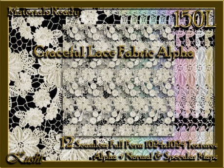 Second Life Marketplace - Graceful Lace ALPHA Fabric Seamless Textures ...