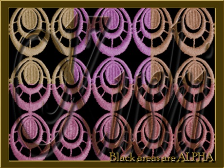 Second Life Marketplace - Oval Drops Lace ALPHA Fabric Seamless ...