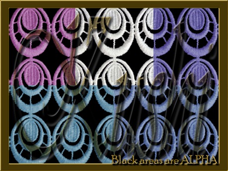 Second Life Marketplace - Oval Drops Lace ALPHA Fabric Seamless ...